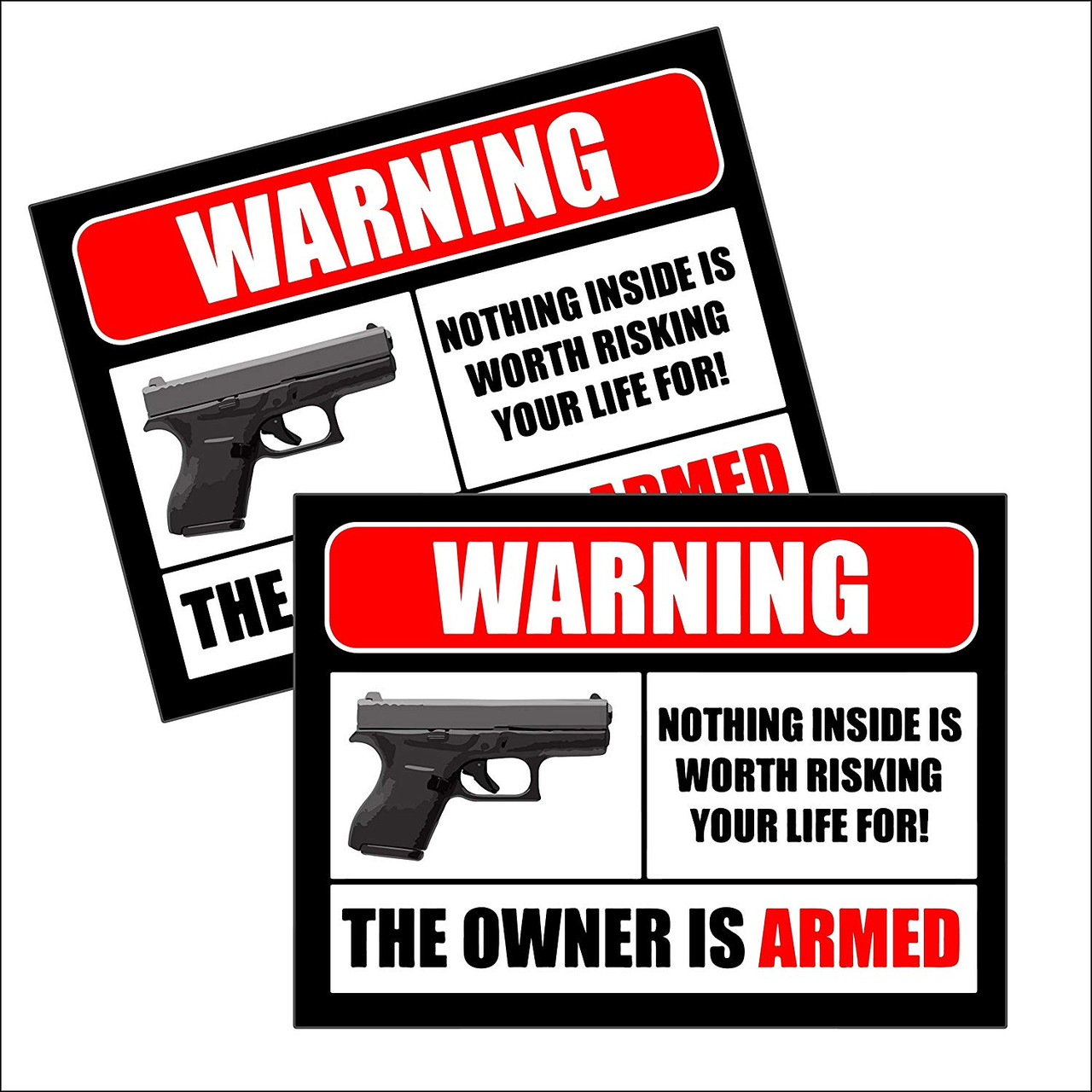 Warning Owner is Armed Decal - Meach's Military Memorabilia & More