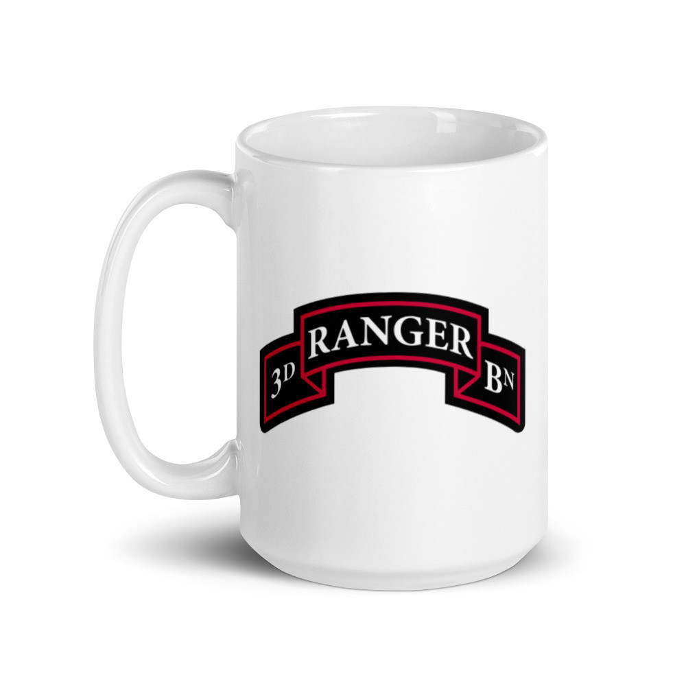 3d Ranger Bn White glossy mug - Meach's Military Memorabilia & More