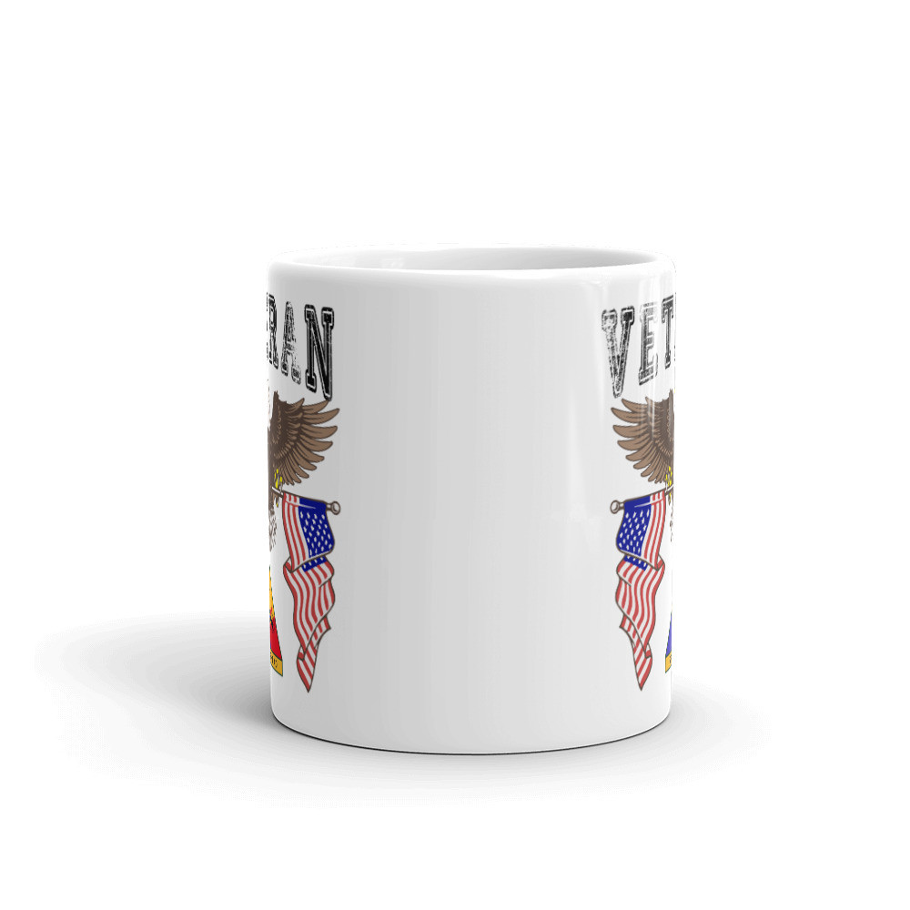 3rd Armored Division Veteran (American Eagle 2) White glossy mug ...