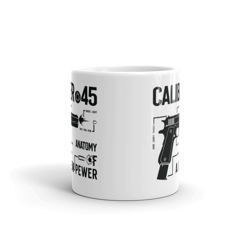 Anatomy of a Pew (.45) White glossy mug - Meach's Military Memorabilia ...