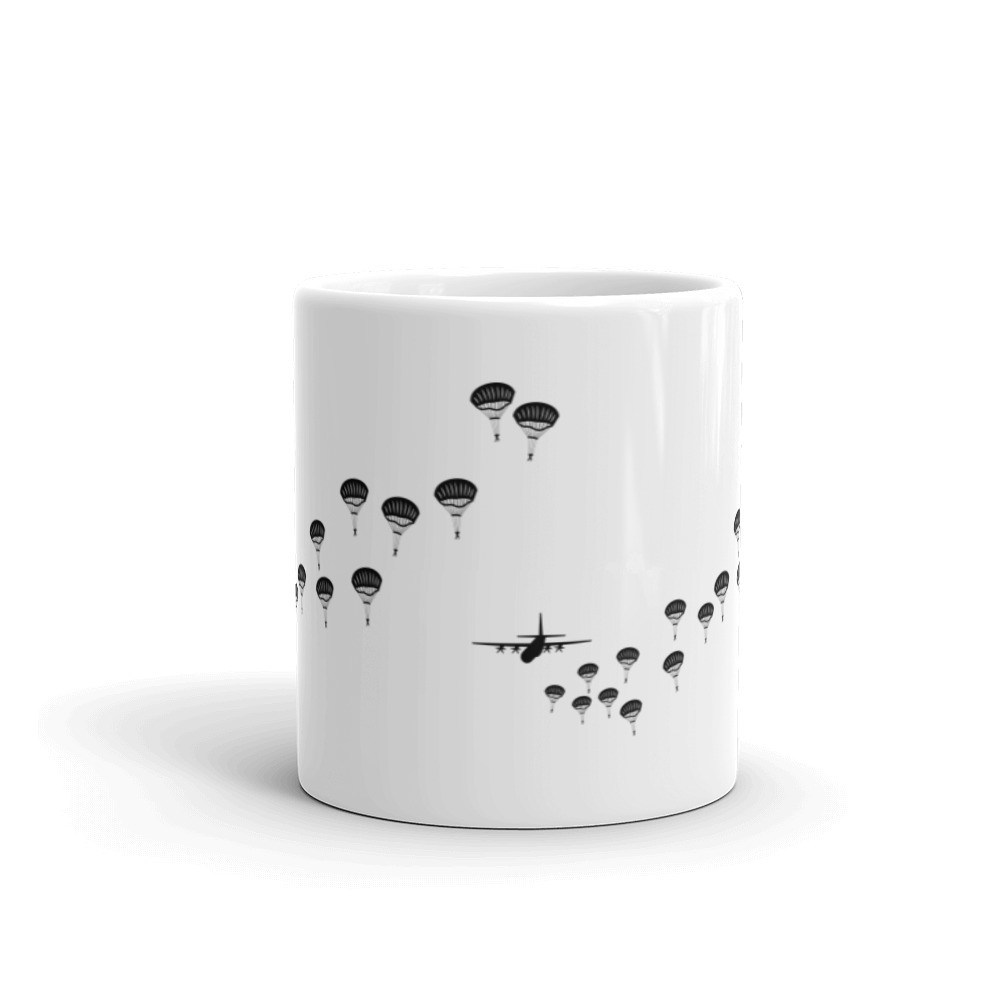 Airborne (Mass Attack) (Option 2) White glossy mug - Meach's Military ...