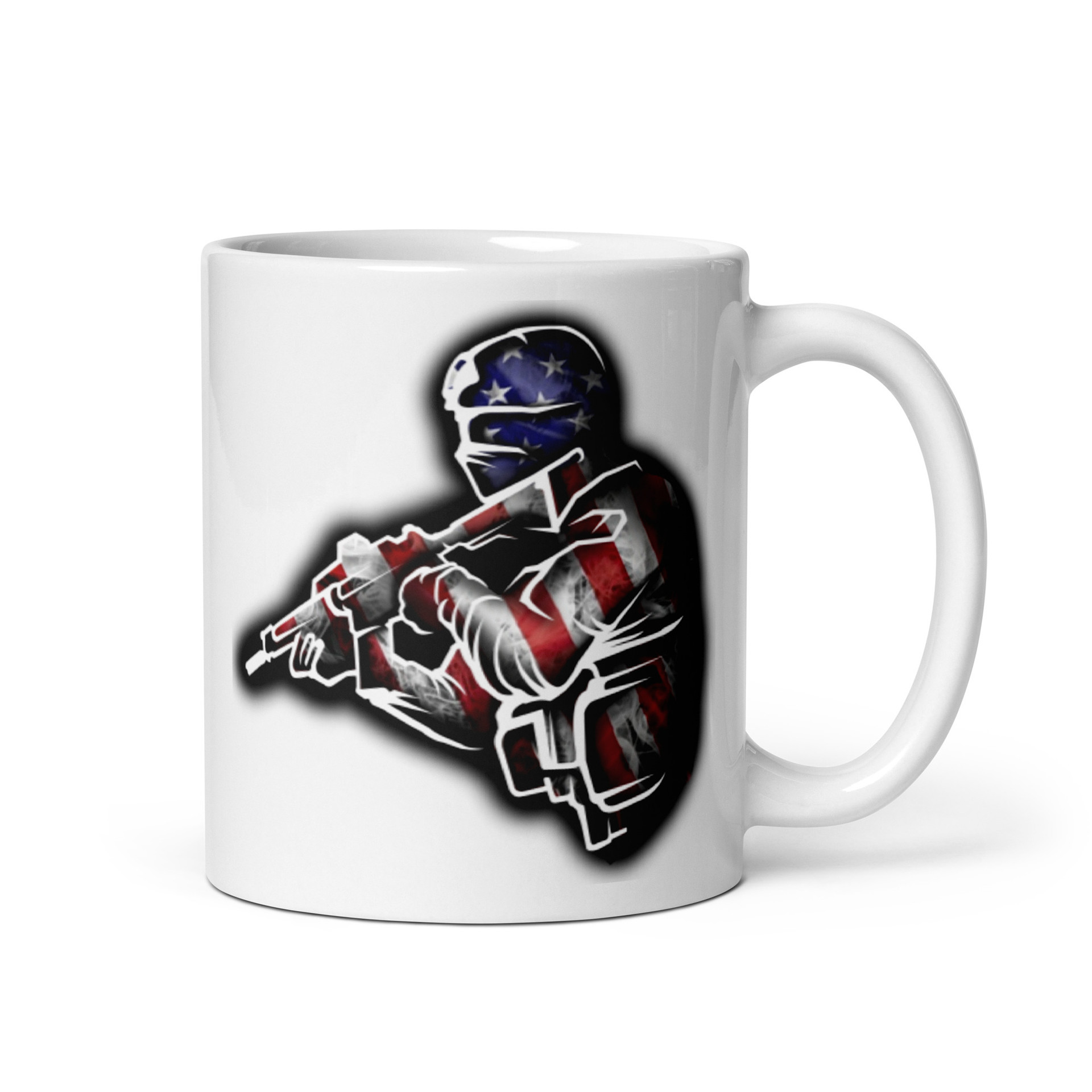 Warrior White glossy mug - Meach's Military Memorabilia & More