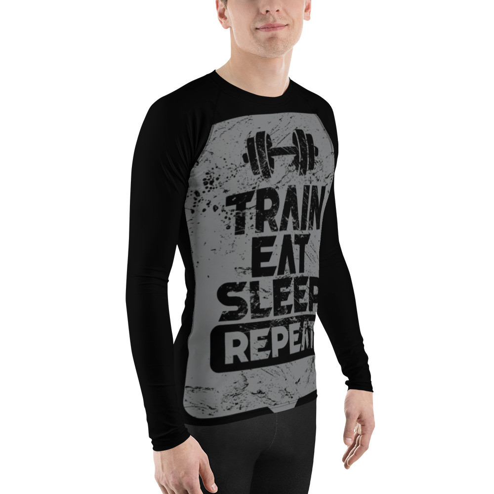 Train Eat Sleep Repeat Men's Rash Guard - Meach's Military Memorabilia ...