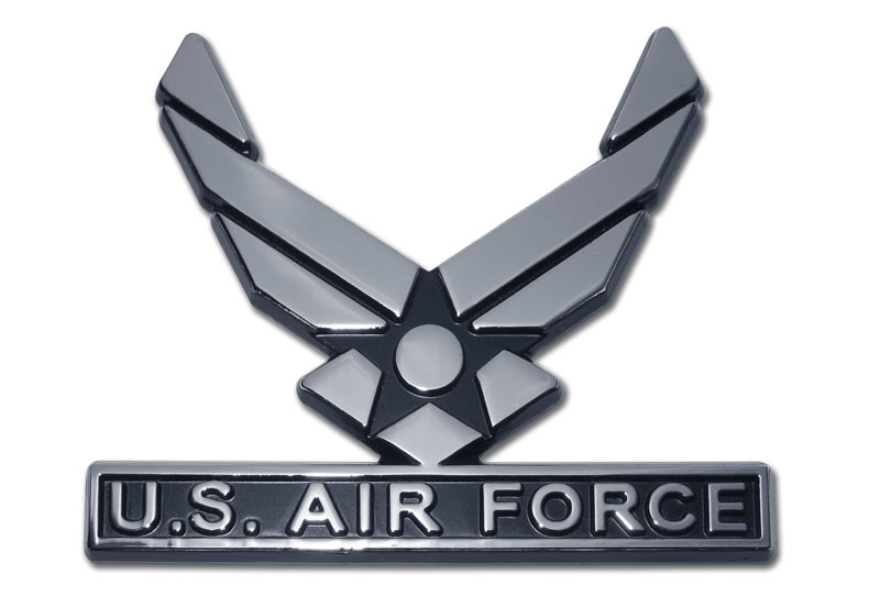 Air Force Chrome Auto Emblem (Wings) - Meach's Military Memorabilia & More