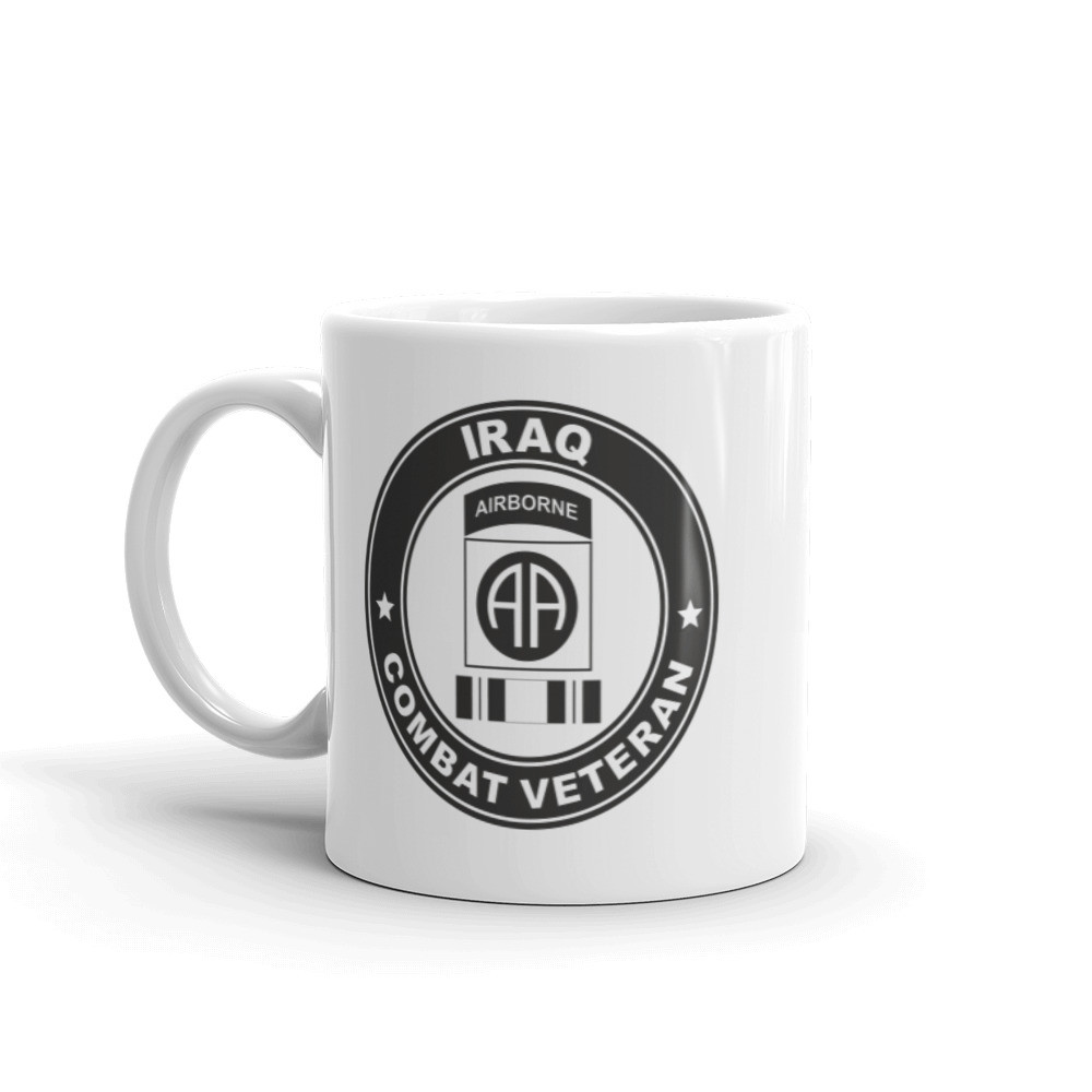 82nd Airborne Iraq Combat Veteran White glossy mug - Meach's Military ...