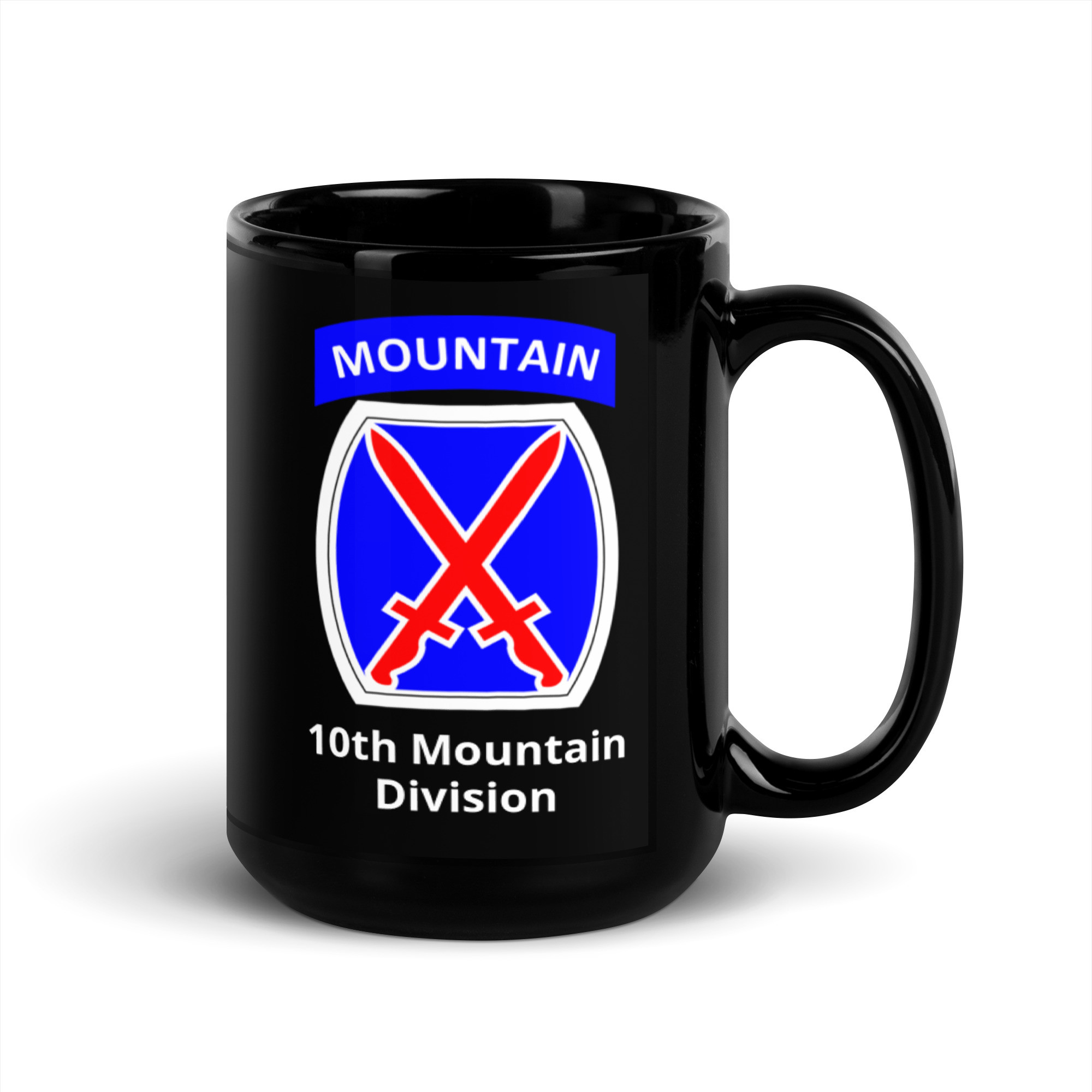 10th Mountain Division Black Glossy Mug - Meach's Military Memorabilia ...