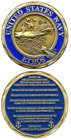 US Navy Ethos Challenge Coin - Meach's Military Memorabilia & More