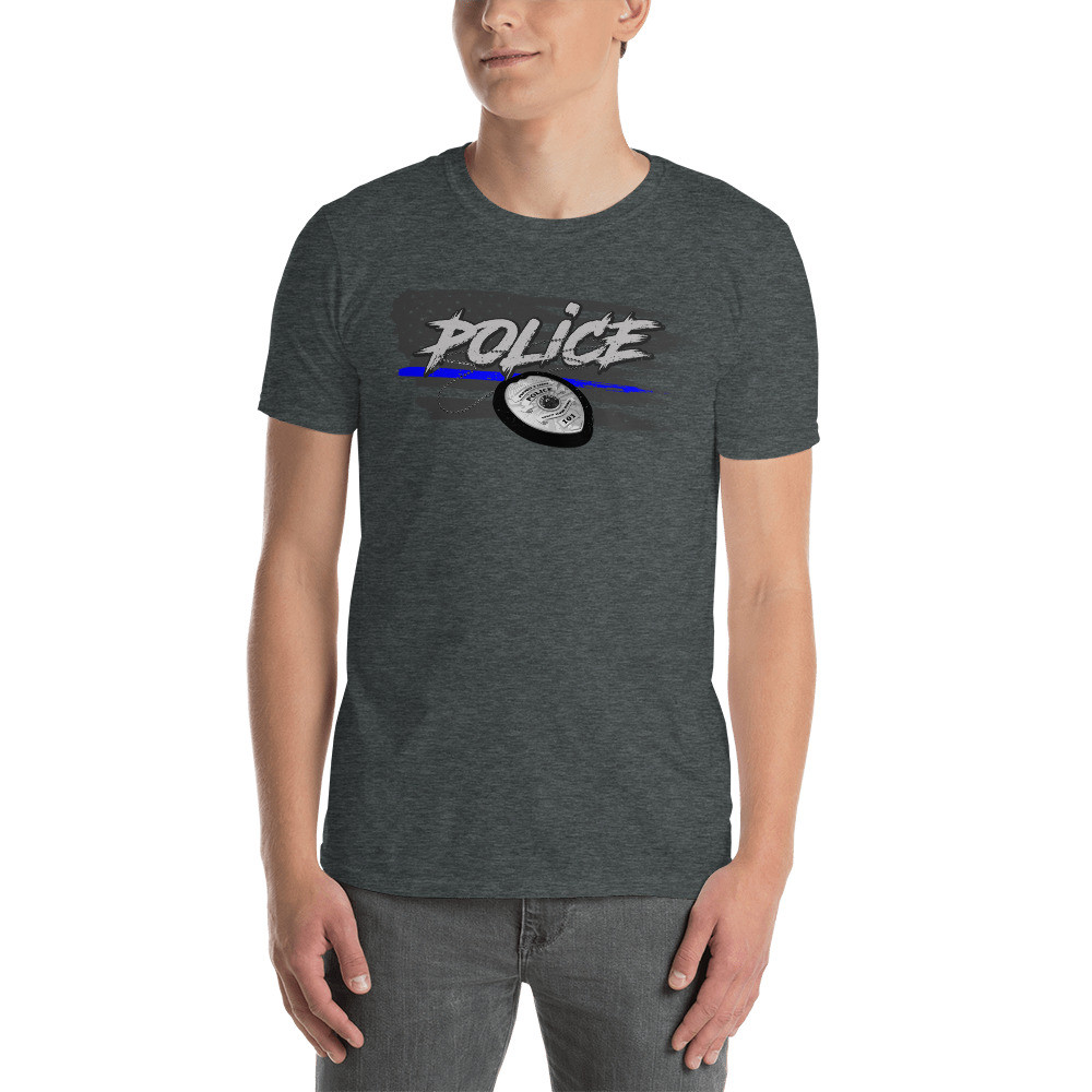 Police Badge (Police Blue Line) Short-Sleeve Unisex T-Shirt - Meach's ...