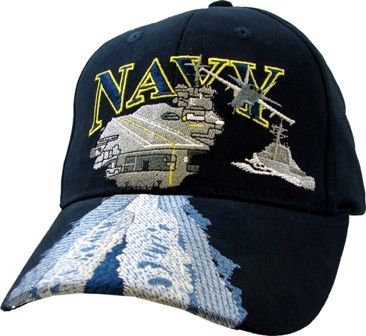 U.S. NAVY W/AIRCRAFT CARRIER Baseball Cap - Meach's Military ...
