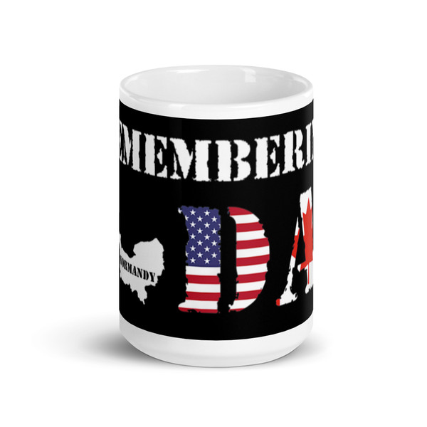 Remembering D Day White glossy mug - Meach's Military Memorabilia & More