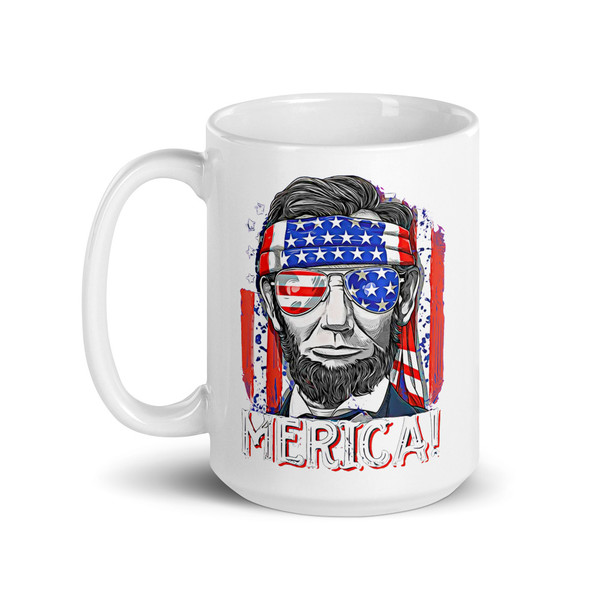 Merica! (Lincoln) Mug - Meach's Military Memorabilia & More