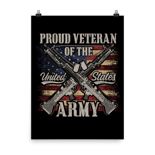 Proud Veteran of the US Army Poster - Meach's Military Memorabilia & More