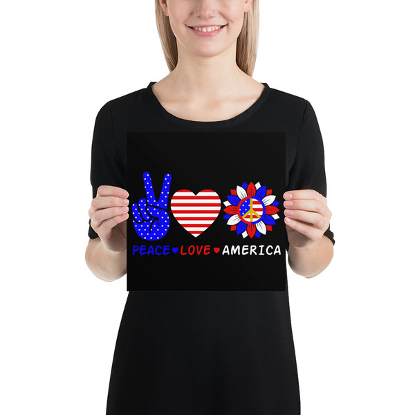 Peace Love America Poster - Meach's Military Memorabilia & More