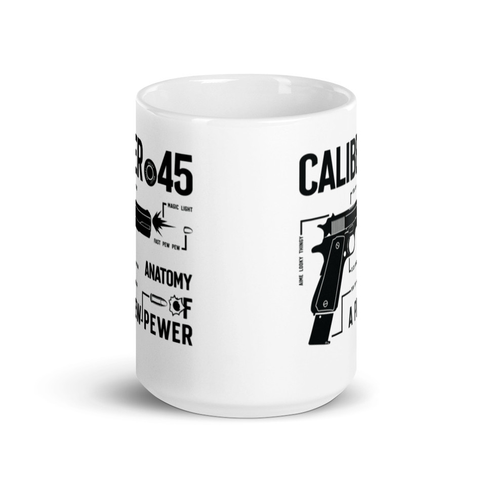 Anatomy of a Pew (.45) White glossy mug - Meach's Military Memorabilia ...