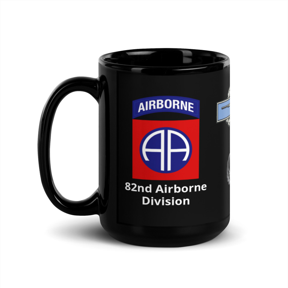 82nd/504 CIB Black Glossy Mug - Meach's Military Memorabilia & More