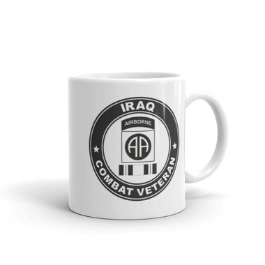 82nd Airborne Iraq Combat Veteran White glossy mug - Meach's Military ...