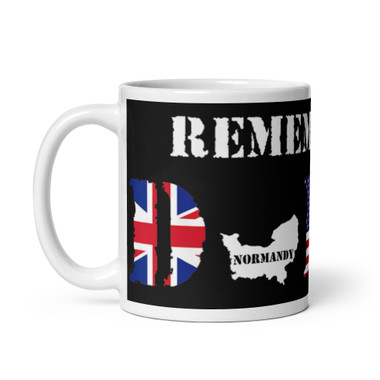 Remembering D Day White glossy mug - Meach's Military Memorabilia & More