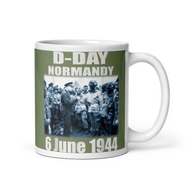 D Day Normandy White glossy mug - Meach's Military Memorabilia & More