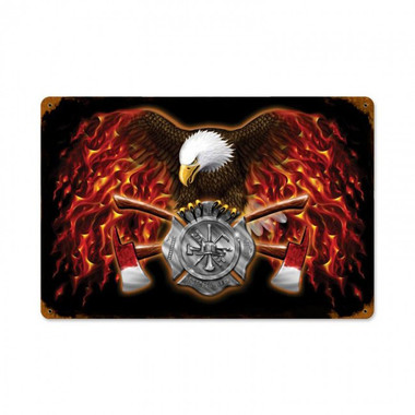 AMERICAN FIREFIGHTER Metal Wall Sign (18X12) - Meach's Military ...