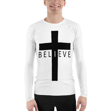 Believe Cross Men's Rash Guard - Meach's Military Memorabilia & More