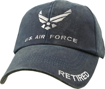 U.S. AIR FORCE RETIRED Blue Washed Baseball Cap - Meach's Military ...