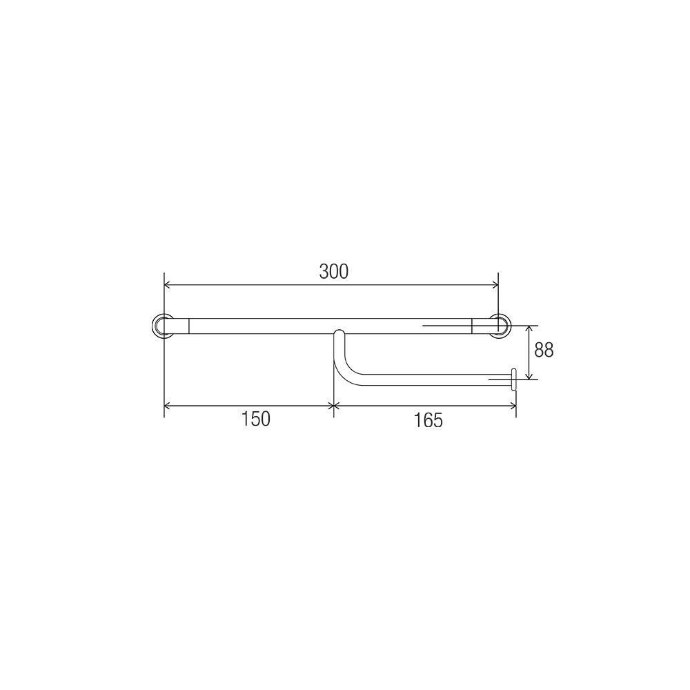 Hygienic Seal® Straight Grab Rail with Toilet Paper Holder