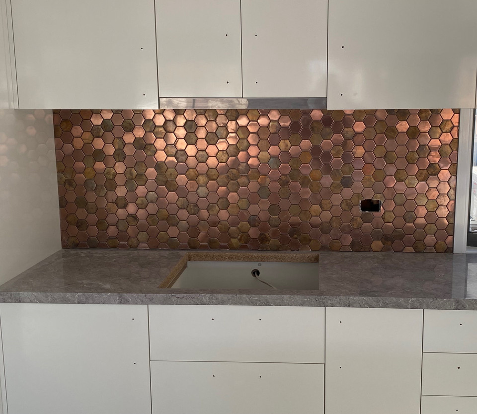 Hexagon Copper Mosaic Tiles | ExoTiles Australia