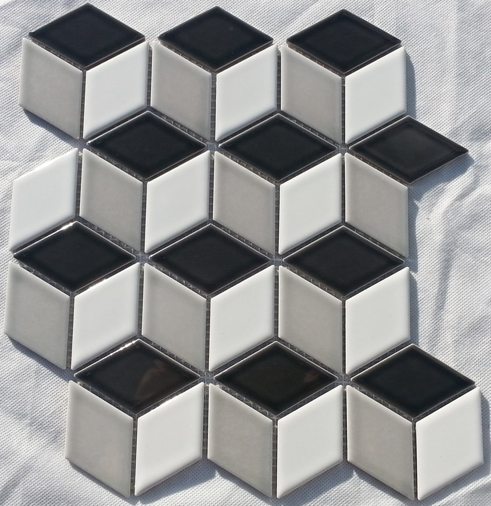 Gloss White Cube Mosaic Tiles (PG19) | ExoTiles Australia