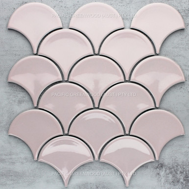 Pastel Pink Fish Scale Mosaic Tiles | ExoTiles Australia