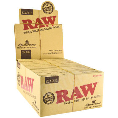 RAW Classic Masterpiece Papers + Tips King Size Slim - Full Box 24ct