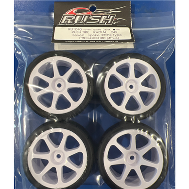 RUSH 24X SEVEN SPOKE PRE-GLUED RADIAL TIRES (4pcs) - Speedi Models