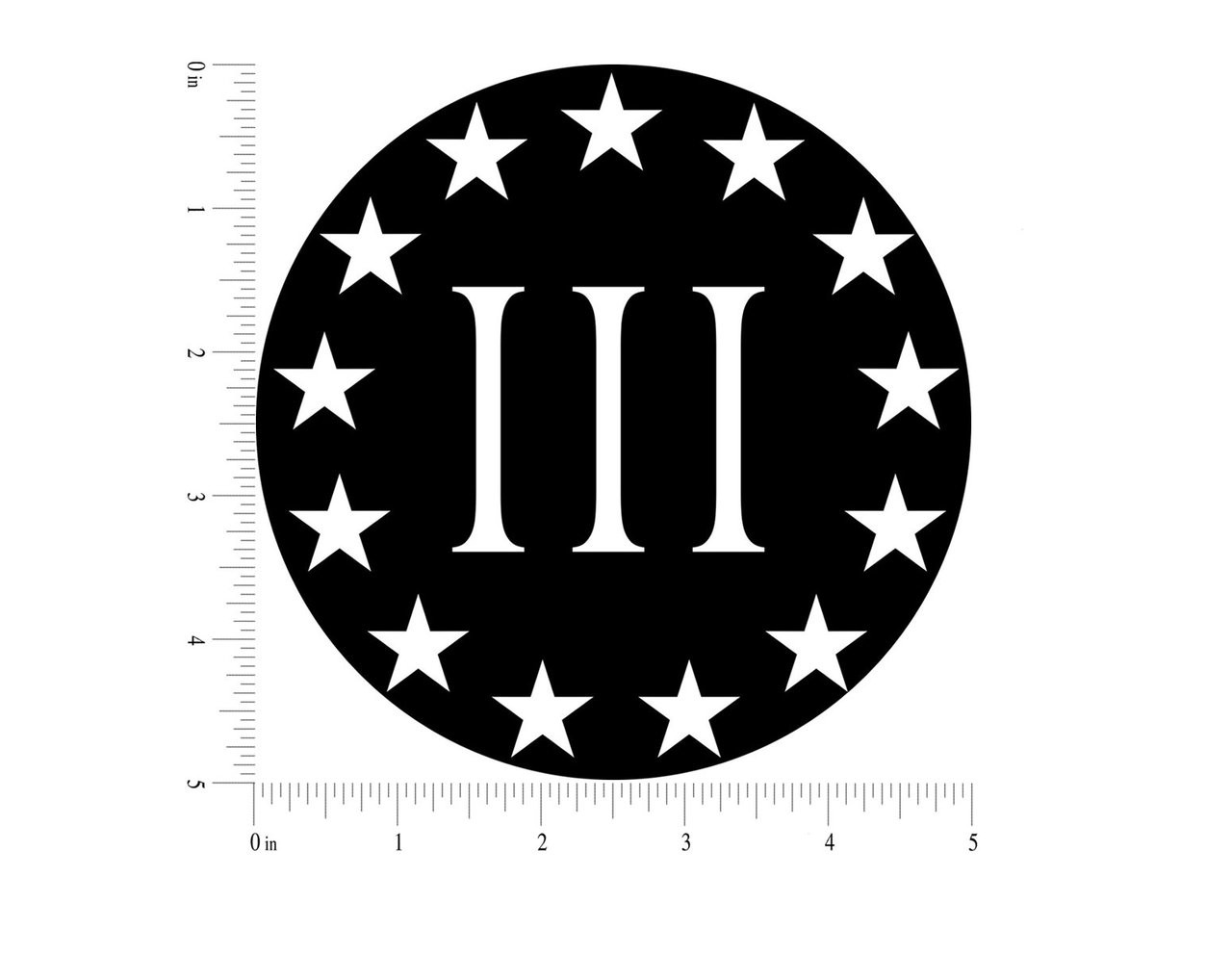 Three Percent 3% III Percenter Round Vinyl Decal Sticker for Cars ...