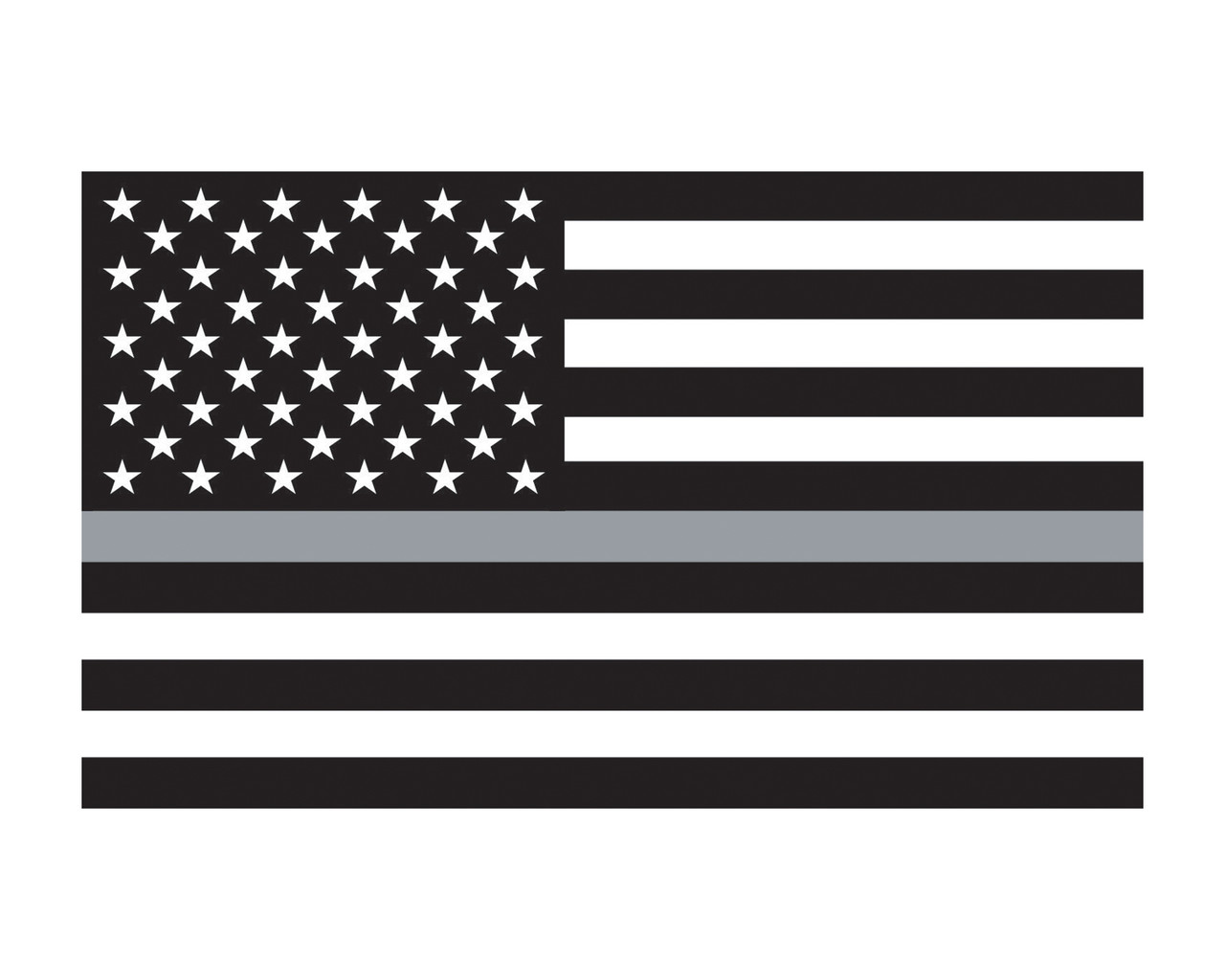 Thin Grey Line Flag Window Decal 3x5" Vinyl Sticker - Morale Tags