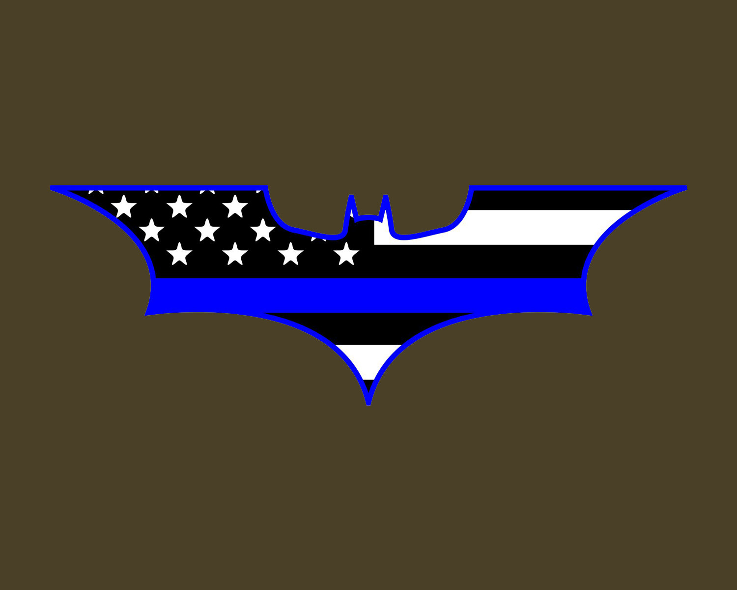 Thin Blue Line Flag Batman Window Decal 2x5.7" Vinyl Sticker - Morale Tags