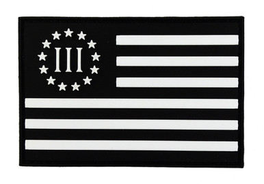 Three Percent USA American Flag PVC Tactical Velcro Morale Tags Patch ...