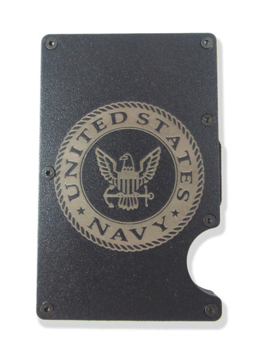 United States NAVY Wallet Custom Engraved RFID Blocking Thin Card ...