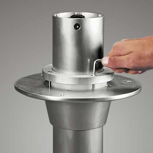 Telescopic gas table pedestal with sliding top