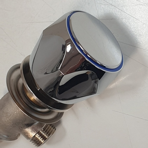 Chromed through bulkhead shower control tap