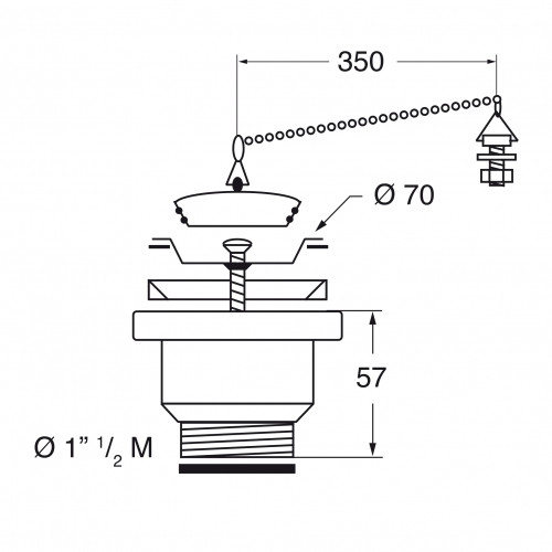 Single waste 40mm with elbow tail
