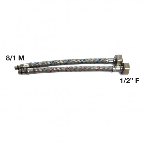 FLX811221B Flex hose tails M8 - 1/2" Female Blue