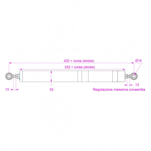 Electric Lifting Strut Thrust 1000kg