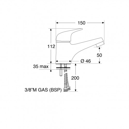 Tap Ceramic Fixed Slim Basin Mixer