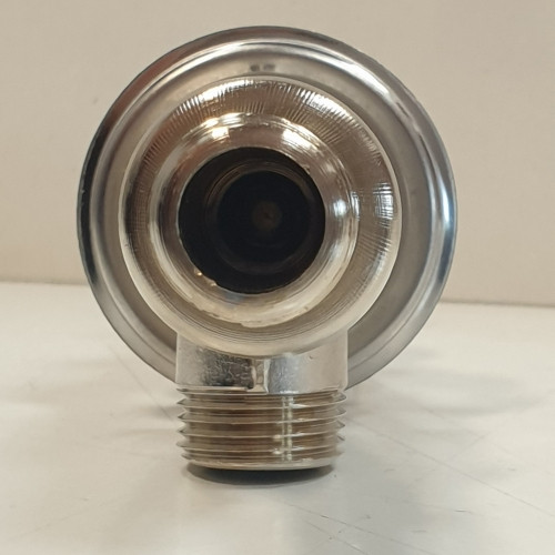 Chromed through bulkhead shower control tap