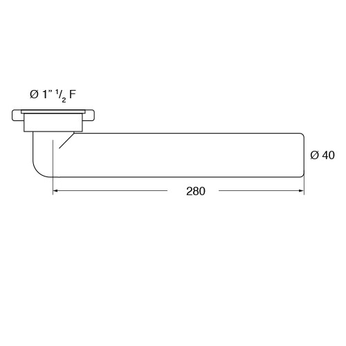 Single waste 40mm with elbow tail