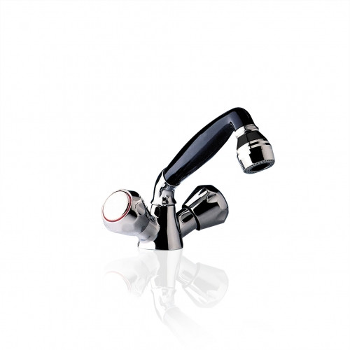 Double handle shower mixer, pull out elbow shower head, tap/spray function