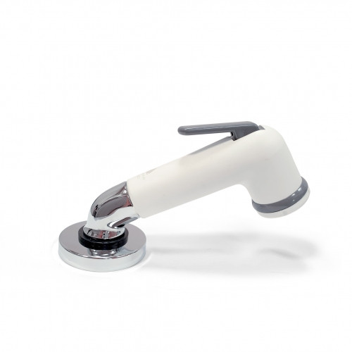 Elbow trigger shower with holder and hose