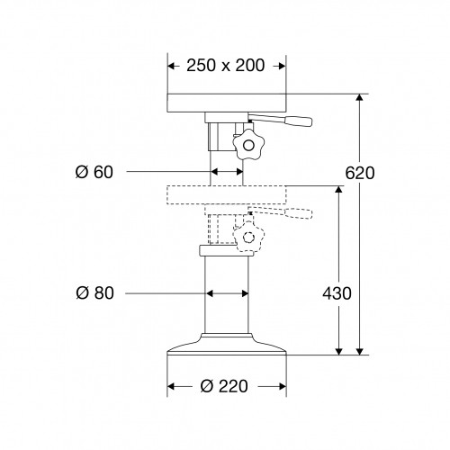 P10906 Luxury Gas Adjustable Chair Pedestal