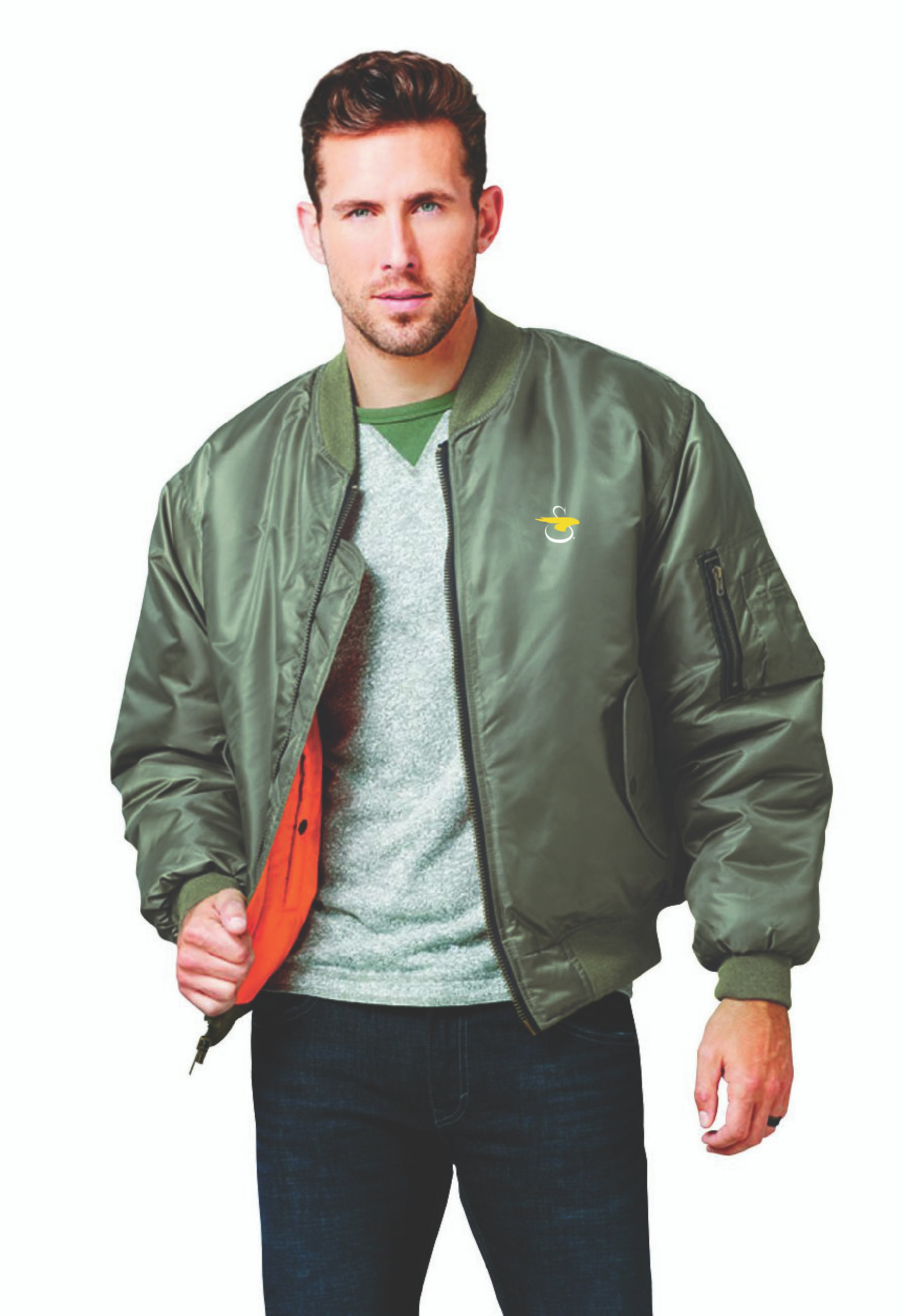 Embroidered Sikorsky Star-Lockheed Martin Flight Jacket Adult in Sage