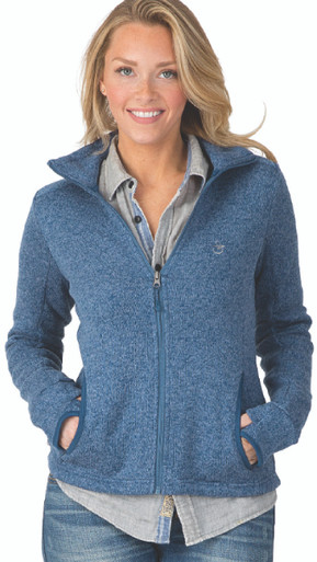 Embroidered Lockheed Martin Full Zip Fleece in Heather Blue