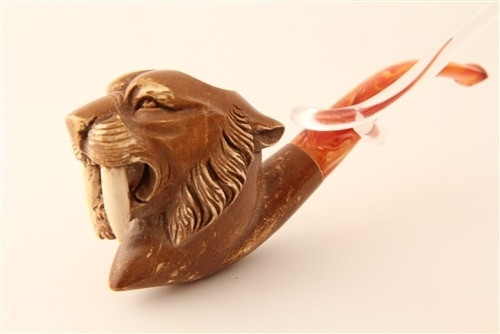 Deluxe Hand Carved Saber Tooth Tiger Meerschaum Pipe - Buy Meerschaum ...
